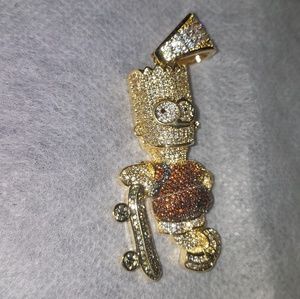OniXXIVk | Accessories | Iced Out Custom Bart Simpson Pendant | Poshmark